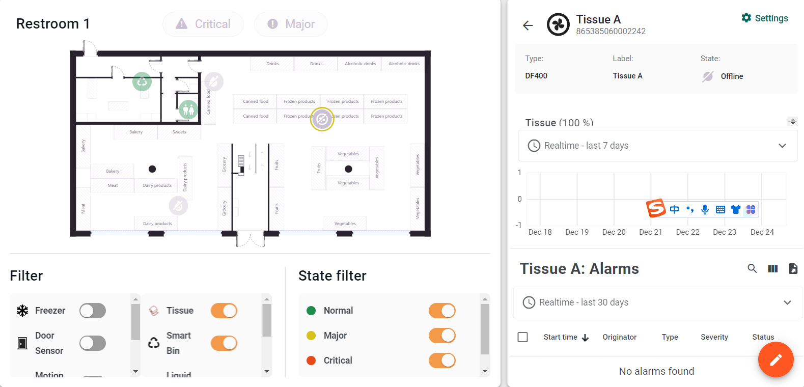 洗手液液位传感器DF200 | cndingtek
